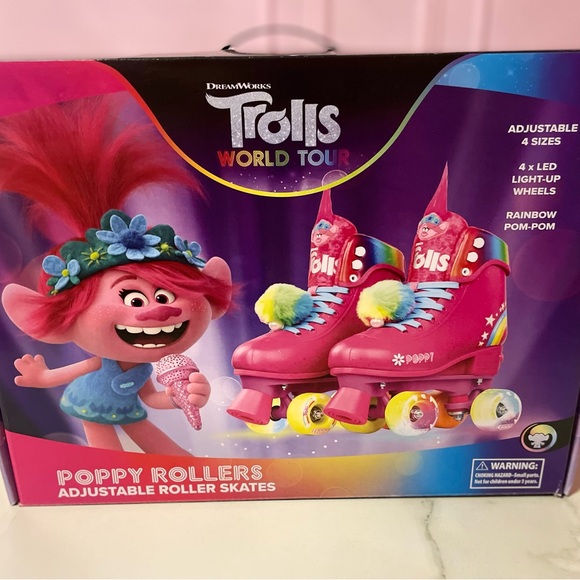 Dreamworks | Other | Dreamworks Trolls Pink And Blue Roller Skates Led ...